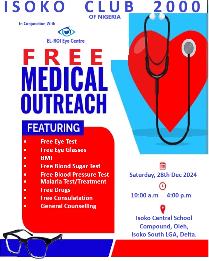 Free Medical Outreach by Isoko Club 2000 Dec 28th.